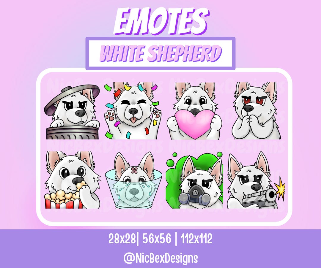 White Shepherd Twitch Emotes / Badges / Streamer / Youtube / Stream ...