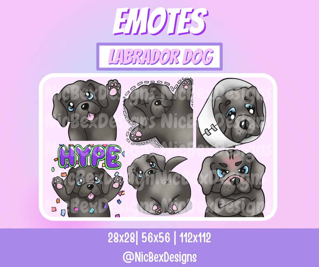 Labrador Dog Twitch Emotes / Bit Badges / Streamer / Youtube / Twitch ...