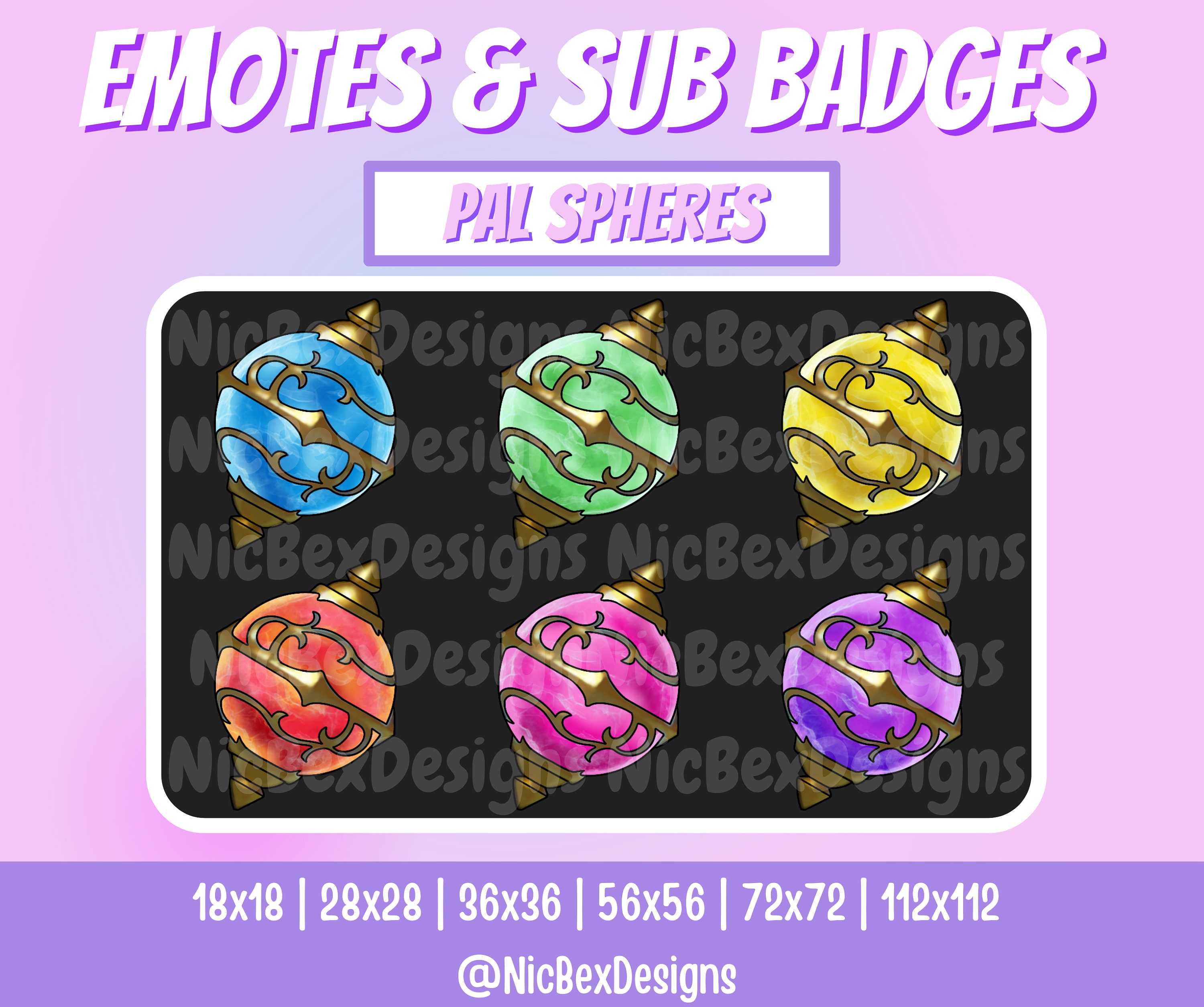 Palworld Twitch Sub Badges & Emotes / Bit Badges / Palworld Pal Sphere ...