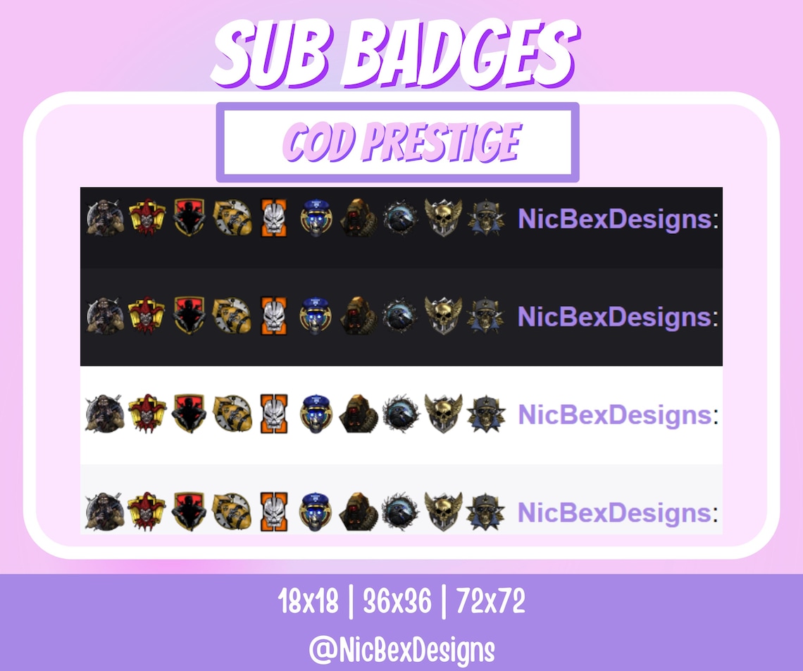 Cod Twitch Sub Badges & Emotes / Warzone Sub Badges / Twitch Stream ...
