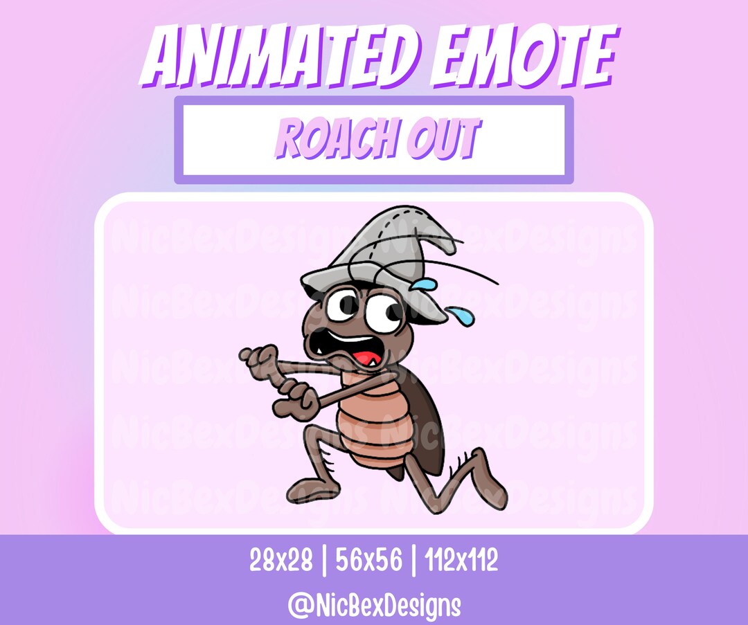 Roach Out Twitch Animated Emote / Streamer / Roach Emote / Roah Out ...