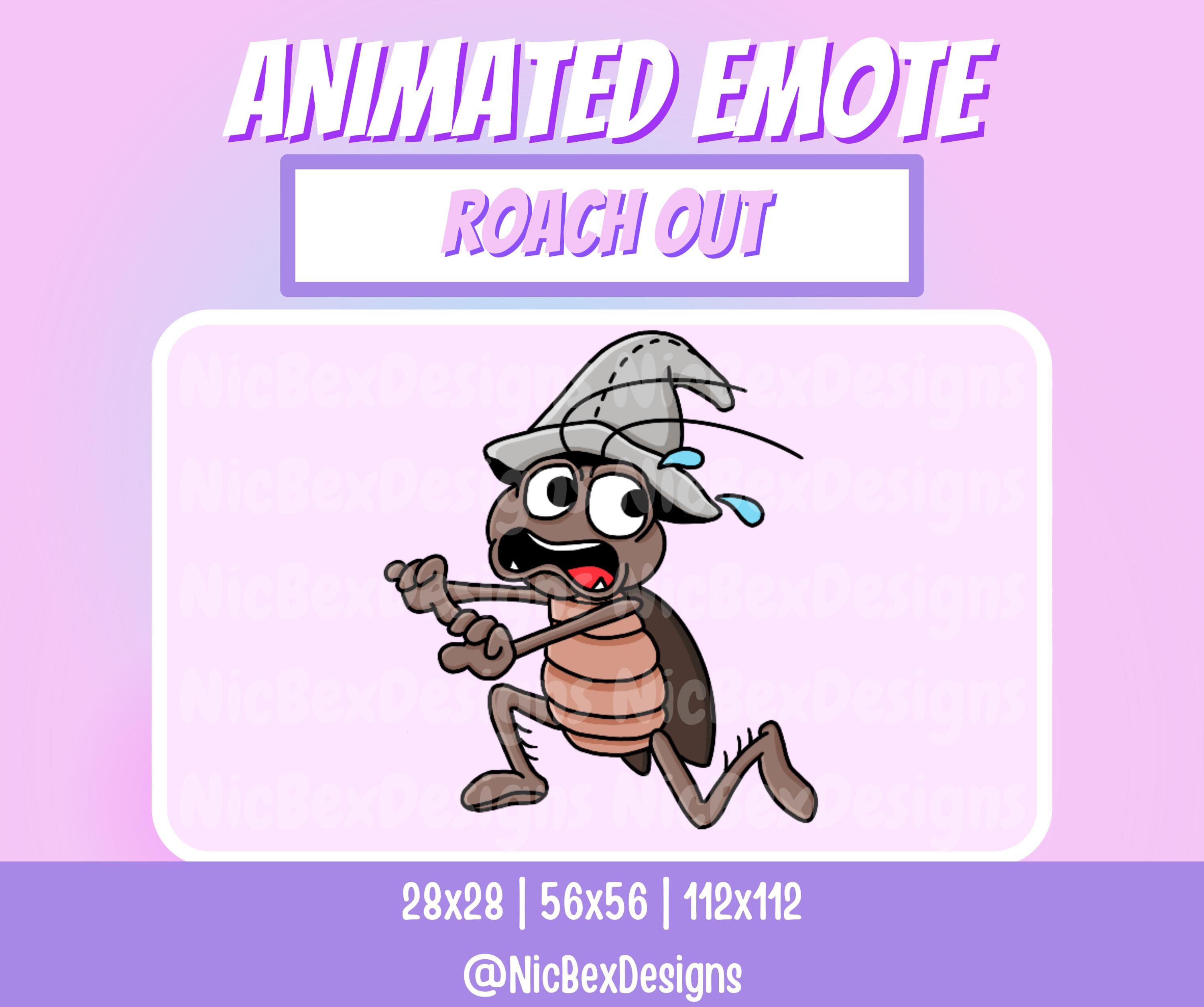 Roach Out Twitch Animated Emote / Streamer / Roach Emote / Roah Out ...