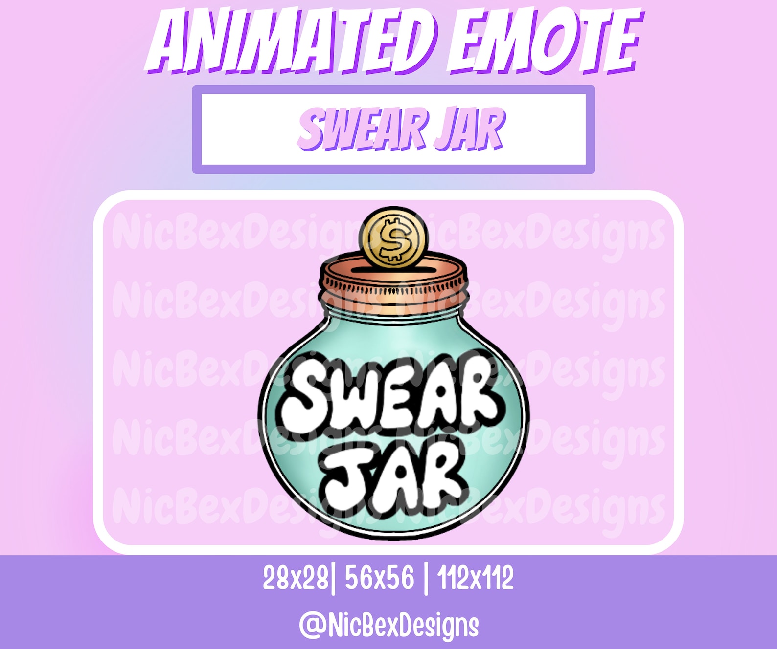 Swear Jar Twitch Animated Emote / Streamer / Youtube / Swear Jar Animated Emote / Swear Jar ...