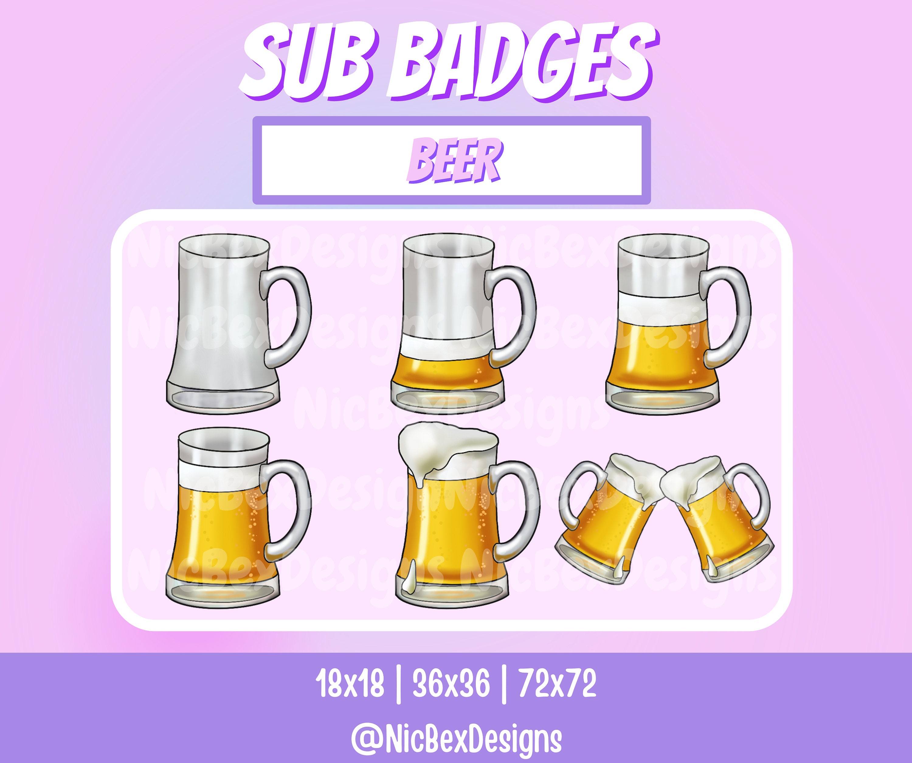 Beer Twitch Sub Badges / Bit Badges / Streamer / Youtube / Cheer Badges ...