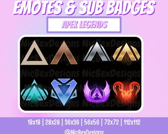 APEX LEGENDS Ranks Twitch Sub/bit Badges Apex Ranks - Etsy