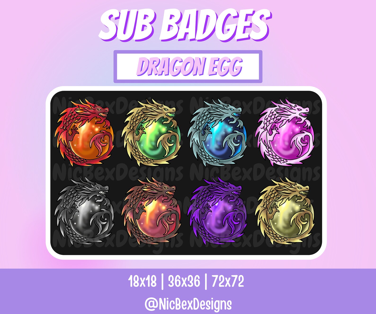 Dragon Egg Twitch Sub Badges / Bit Badges / Streamer / Youtube - Etsy