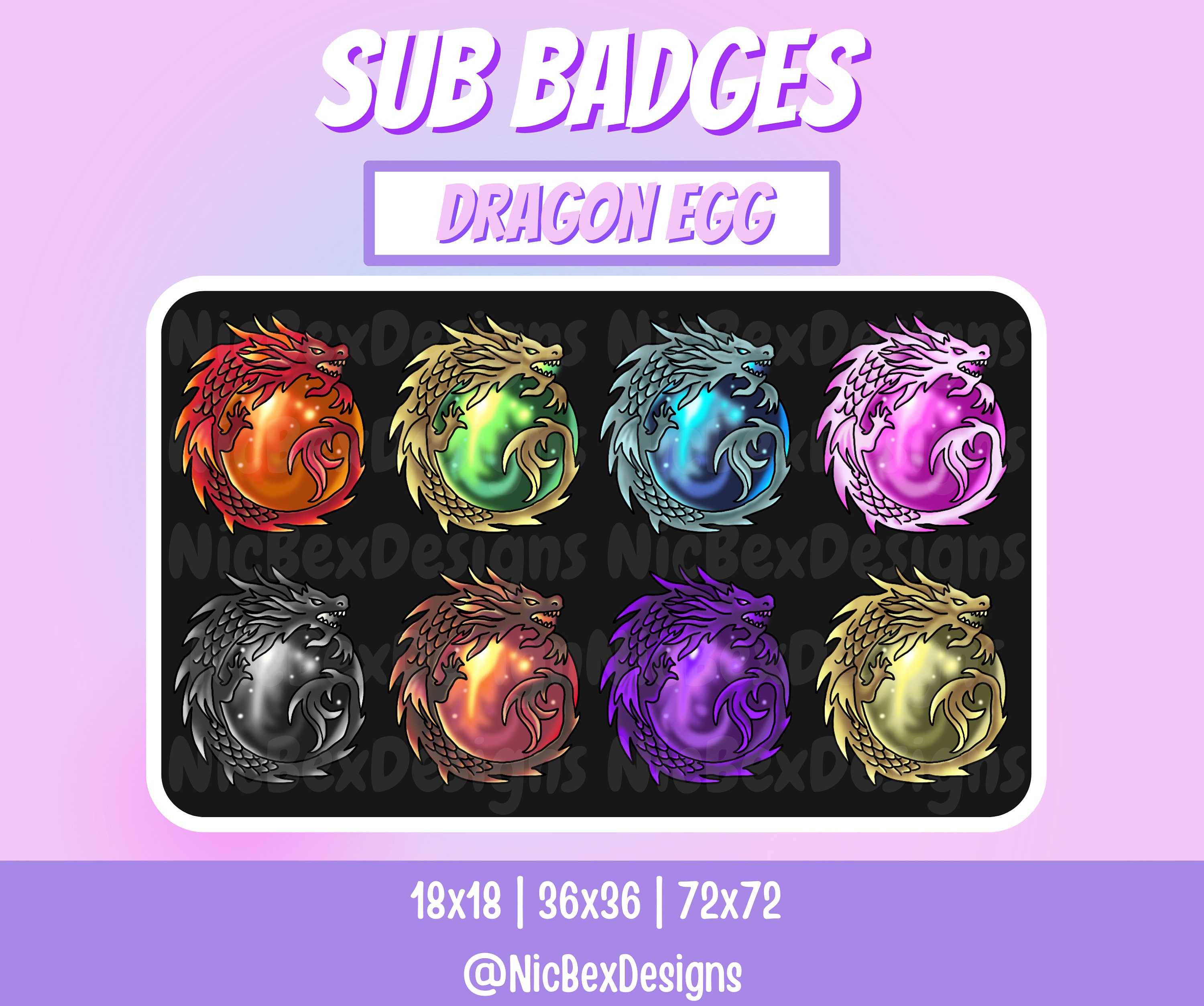 Dragon Egg Twitch Sub Badges / Bit Badges / Streamer / Youtube / Cheer ...