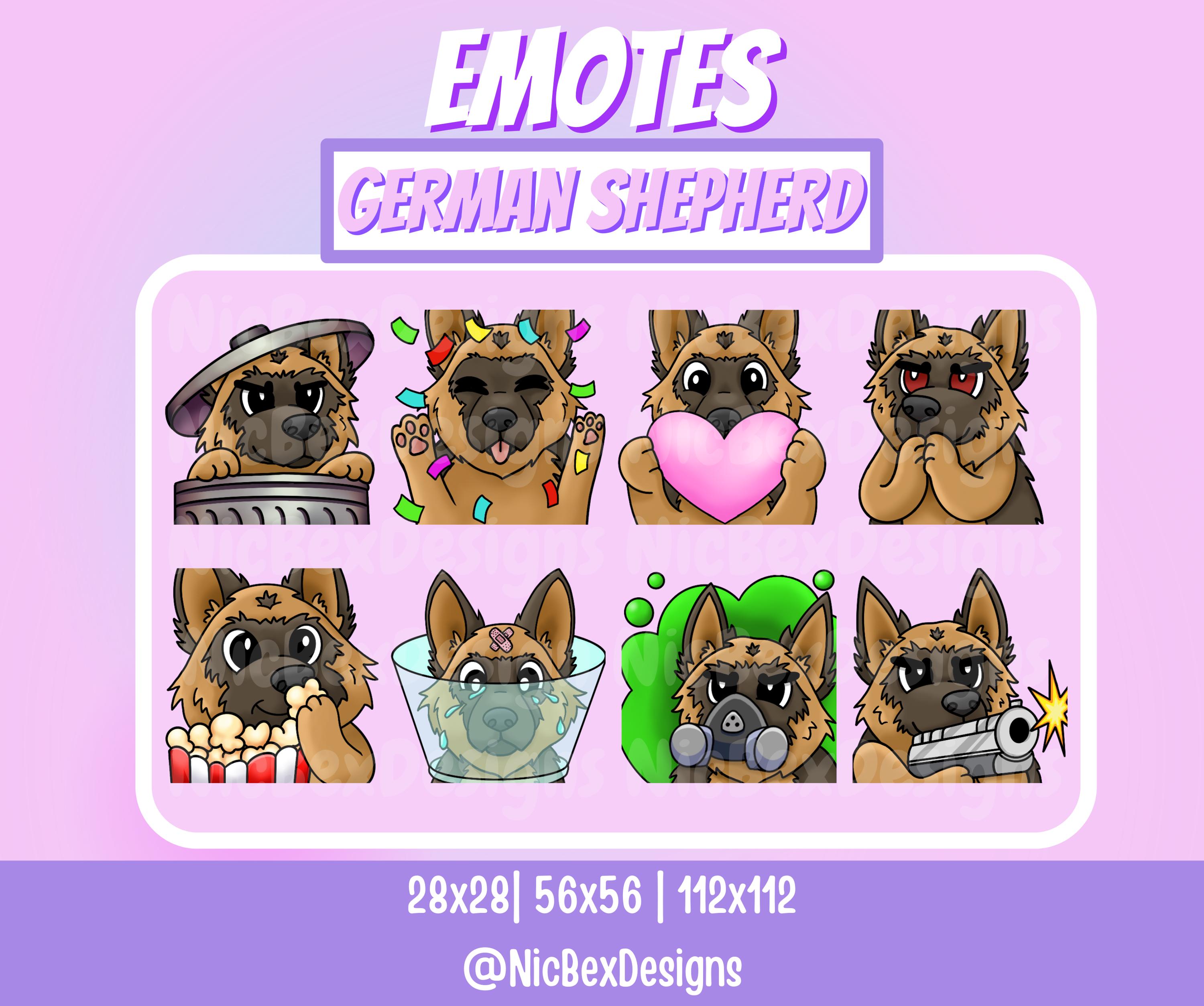 German Shepherd Twitch Emotes / Badges / Streamer / Youtube / Stream ...