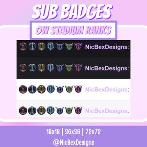 Overwatch Stadium Rank Twitch Sub Badges & Emotes / Bit Badges ...
