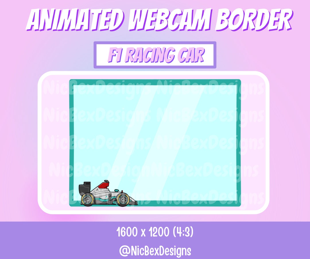 F1 Racing Car Animated Webcam Border / Bit Badge / Stream Overlay / F1 ...