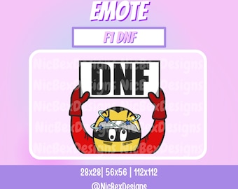 F1 DNF Twitch Emote / Bit Badges / Streamer / Youtube / Twitch Emotes ...