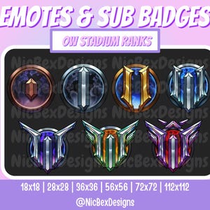 Overwatch Stadium Rank Twitch Sub Badges & Emotes / Bit Badges ...