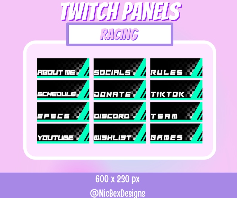 F1 Racing Twitch Panels / Streamer / Youtube / Cheer Badges / Twitch ...