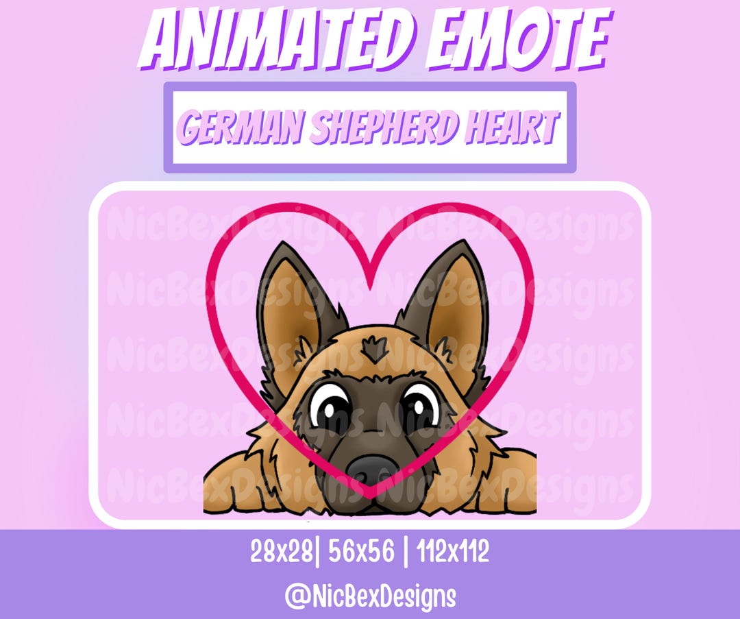 German Shepherd Love Twitch Animated Emote / Streamer / Dog Emote ...