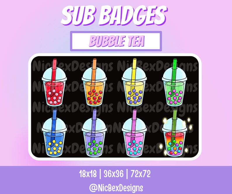 Bubble Tea Twitch Sub Badges / Bit Badges / Youtube / Cheer Badges ...