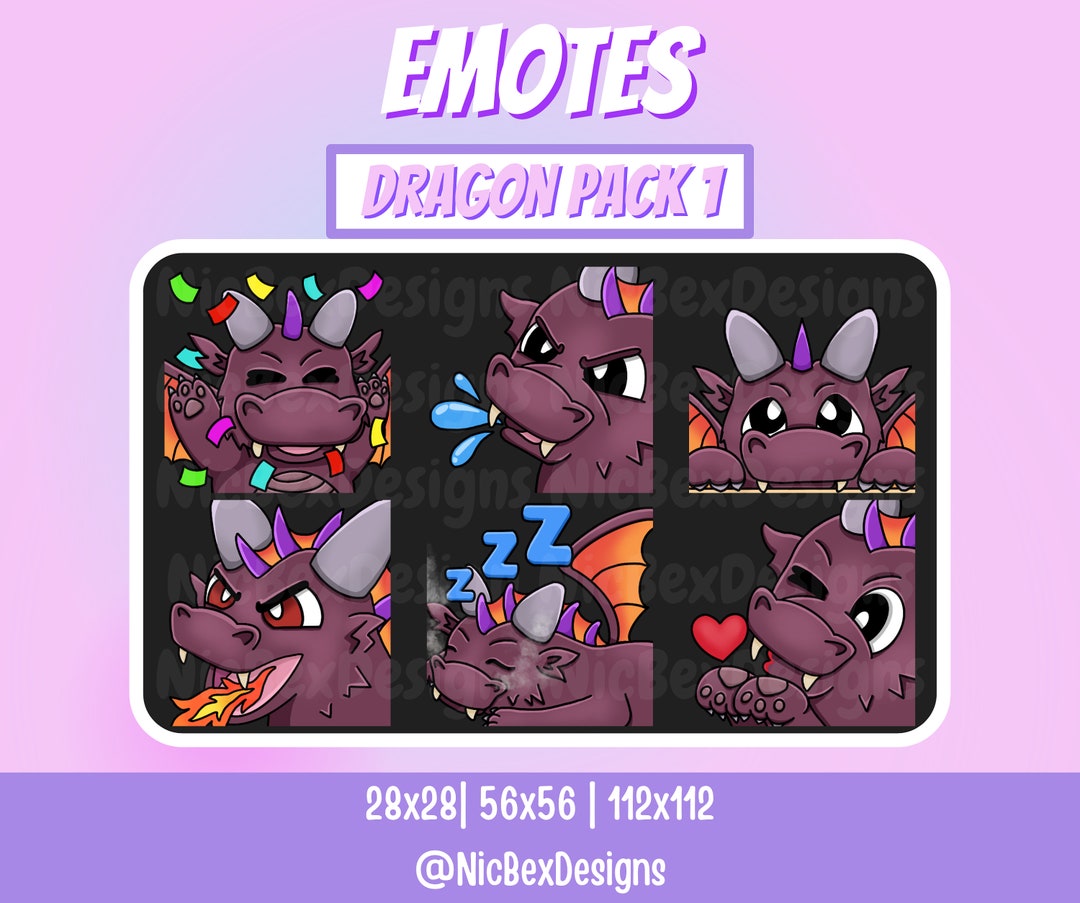 Dragon Twitch Emote Pack / Bit Badges / Streamer / Youtube / Twitch ...