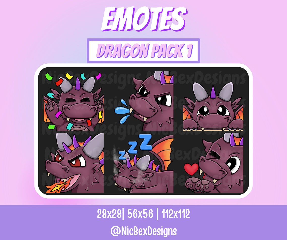Dragon Twitch Emote Pack / Bit Badges / Streamer / Youtube / Twitch ...