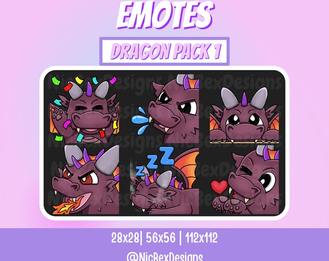 Dragon Twitch Emote Pack / Bit Badges / Streamer / Youtube / Twitch ...