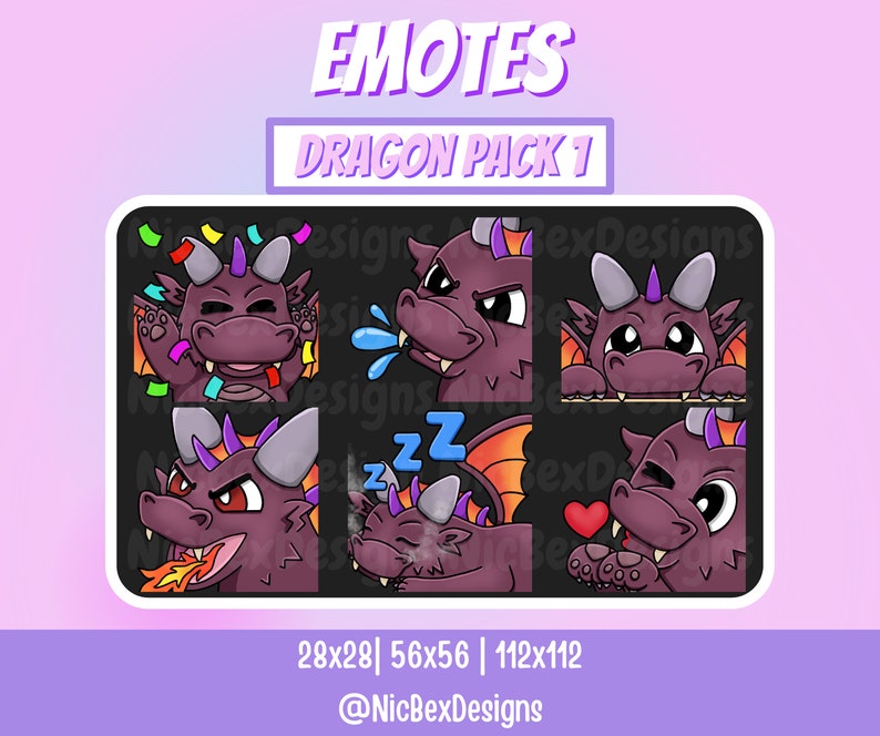 Dragon Twitch Emote Pack / Bit Badges / Streamer / Youtube / Twitch ...