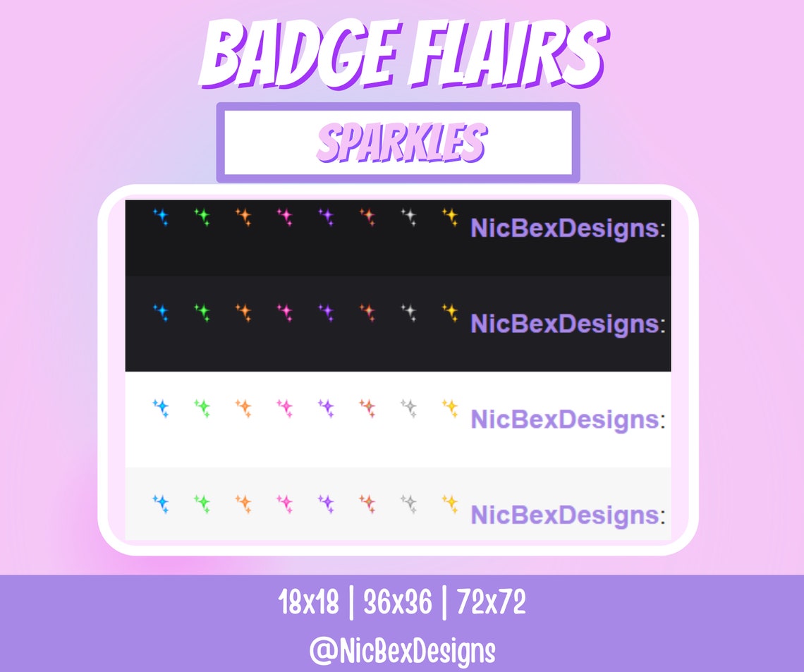 Sparkle Twitch Badge Flairs / Bit Badges / Streamer / Youtube / Cheer ...