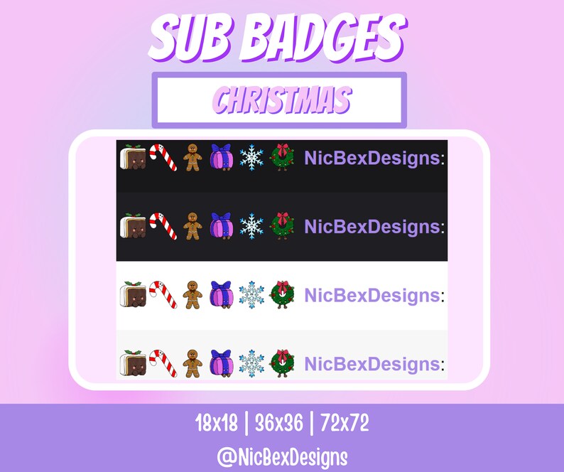 Christmas Twitch Sub Badges / Stream Badges / Youtube / Cheer Badges ...