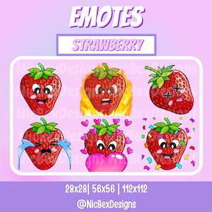 Strawberry Twitch Emotes / Fruit Emote / Streamer / Youtube / Twitch ...