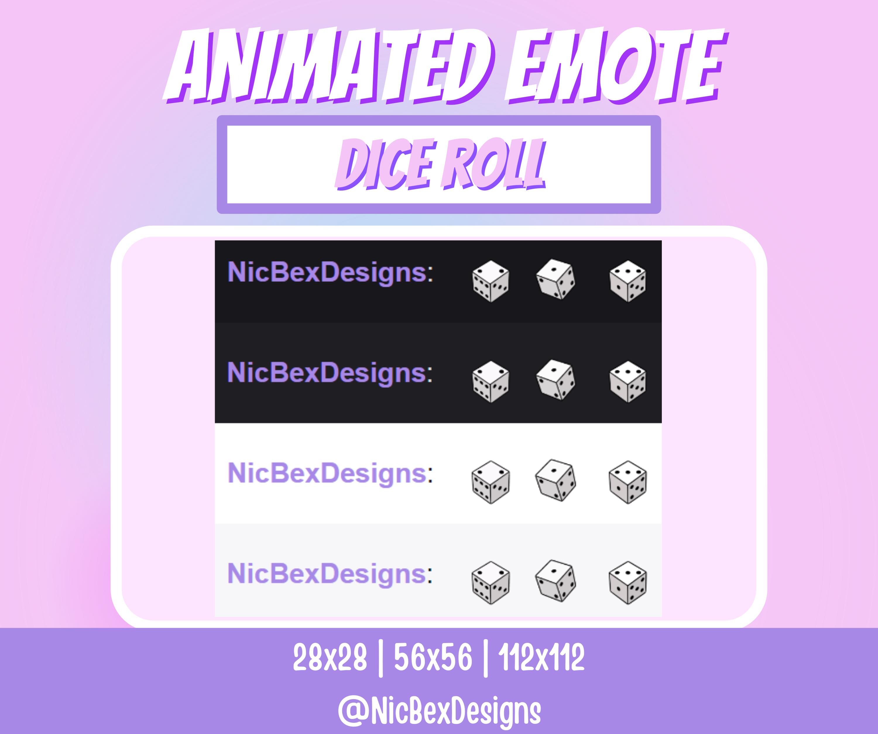 Dice Roll Twitch Animated Emote / Streamer / Youtube / Dice Emote ...