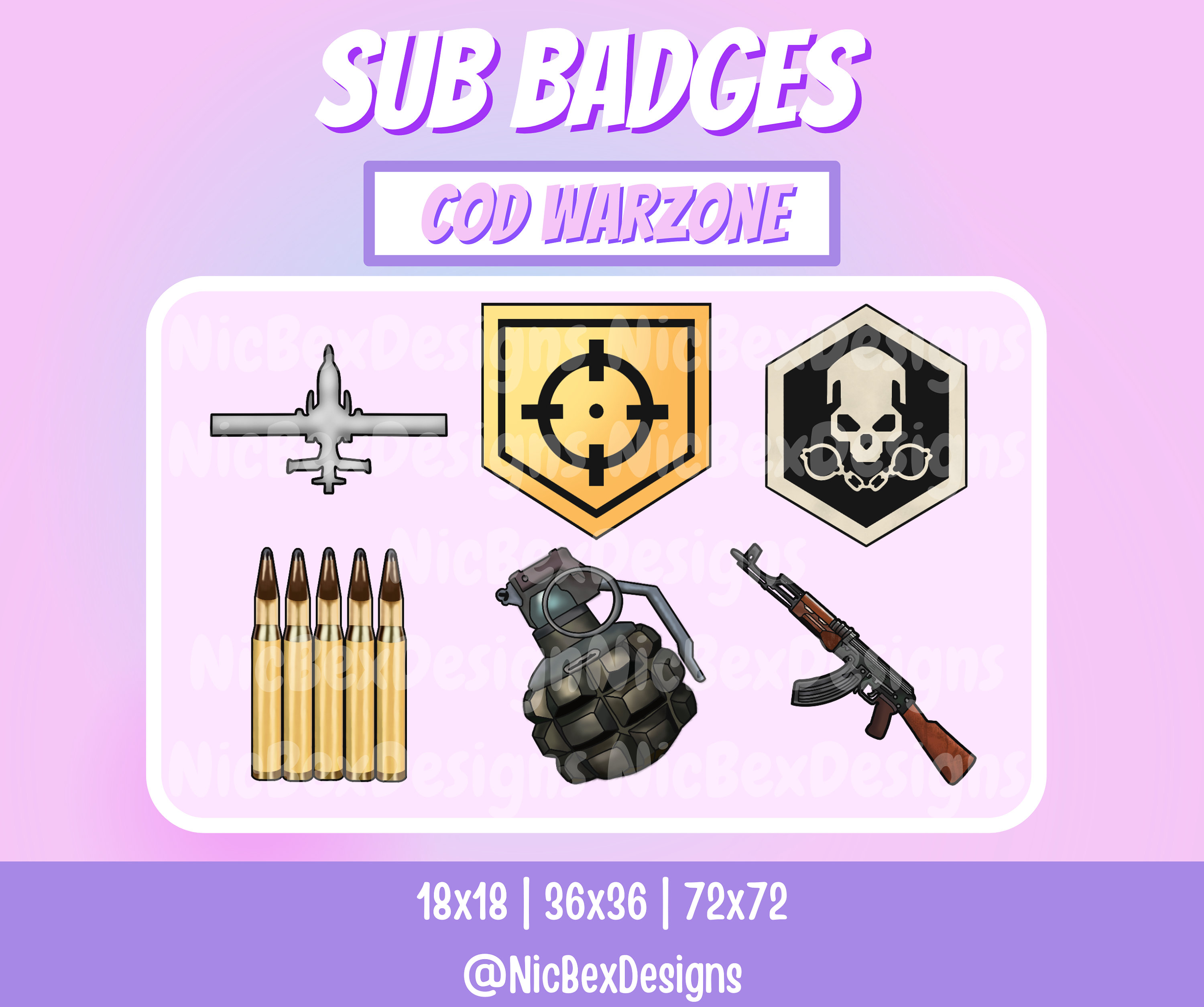 CoD Twitch Sub Badges / Bit badges / Streamer / Warzone Sub - Etsy España