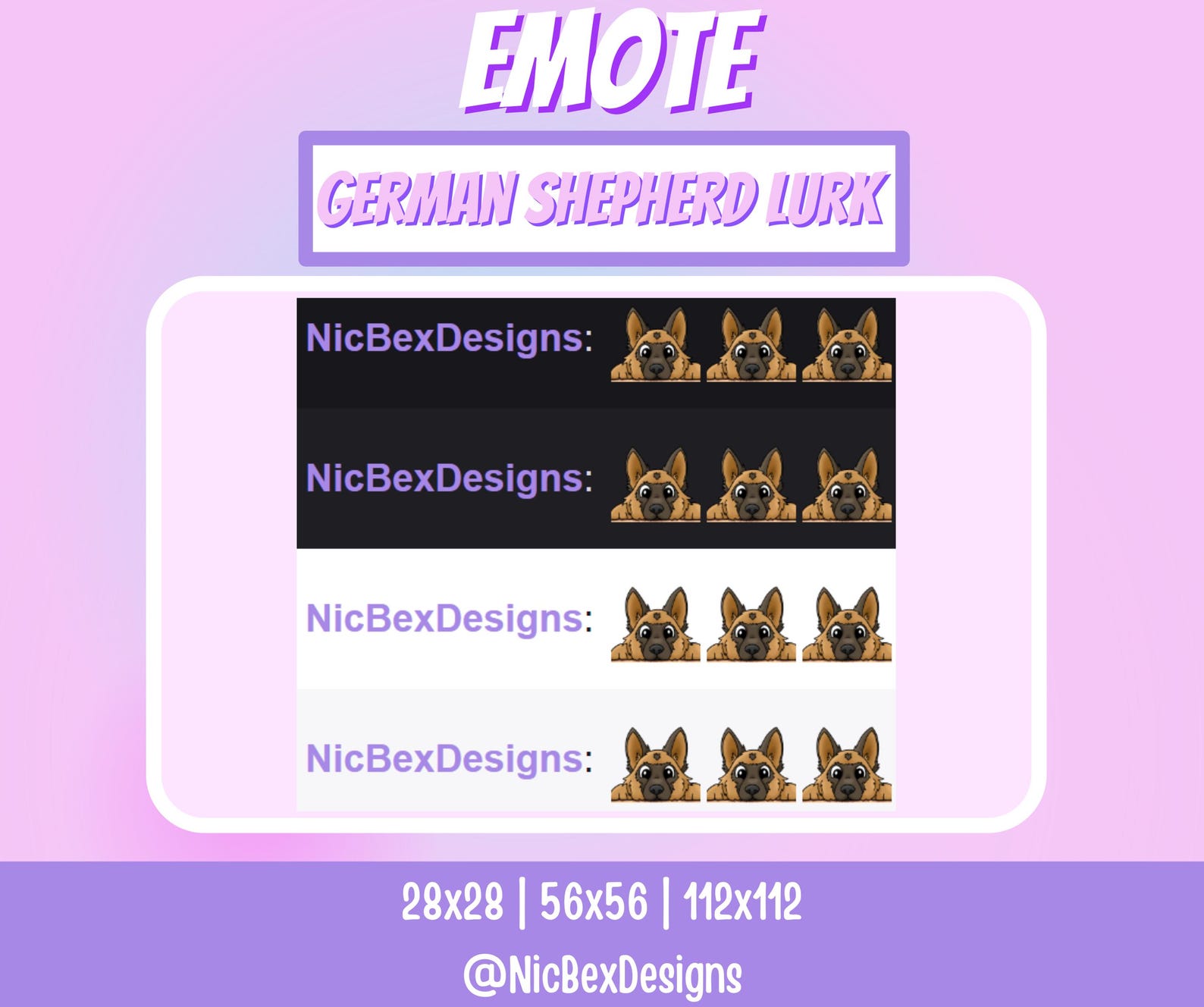 German Shepherd Lurk Twitch Emote / Streamer / Youtube / Dog Emote ...
