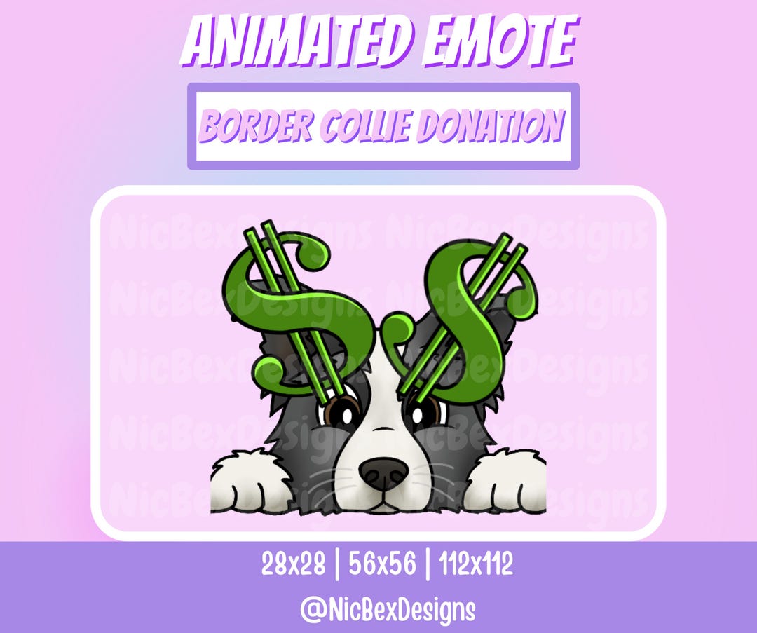 Border Collie Donation Twitch Animated Emote / Streamer / Dog Emote ...