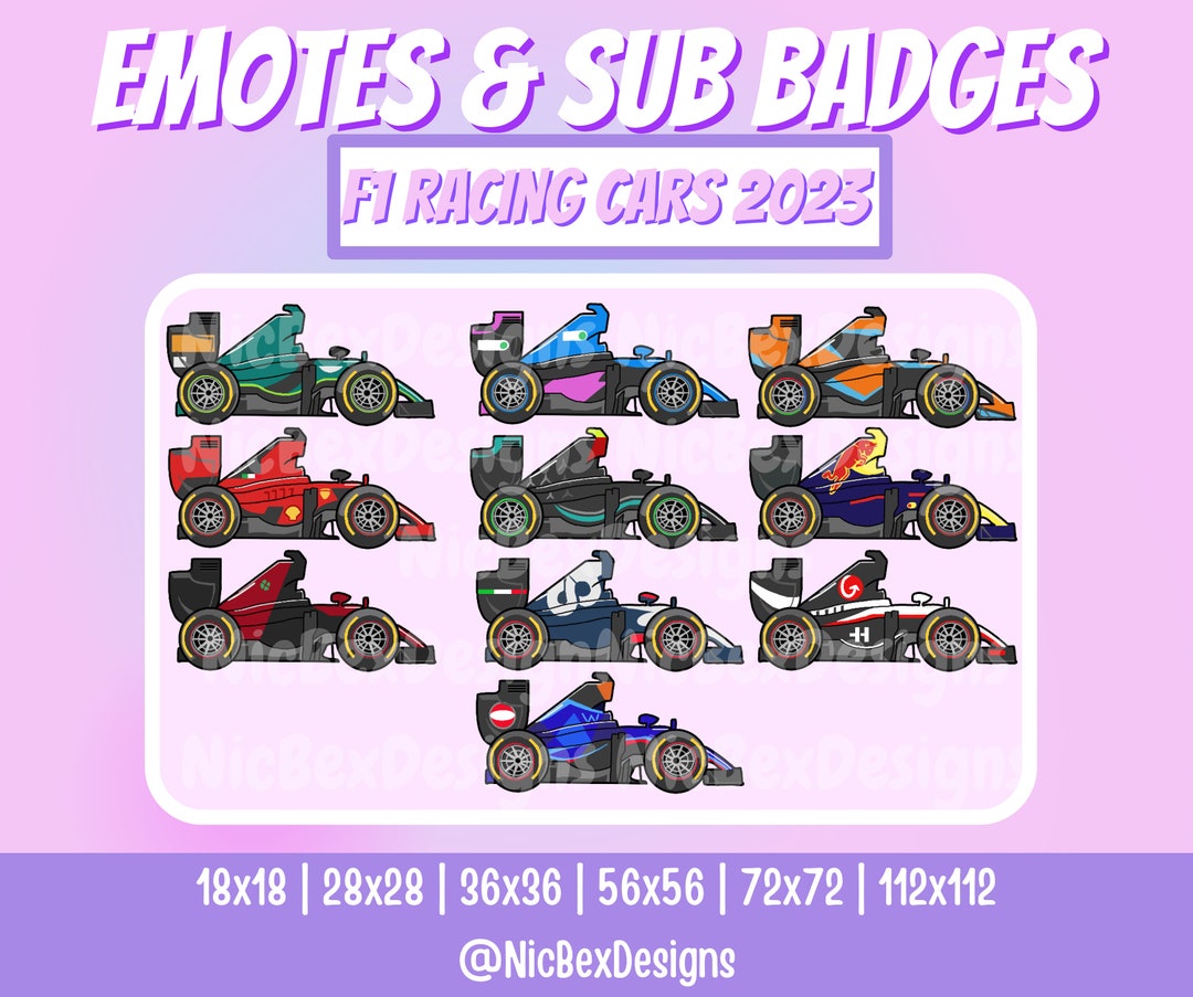 F1 Racing Car Twitch Sub Badges & Emotes / Bit Badges / - Etsy