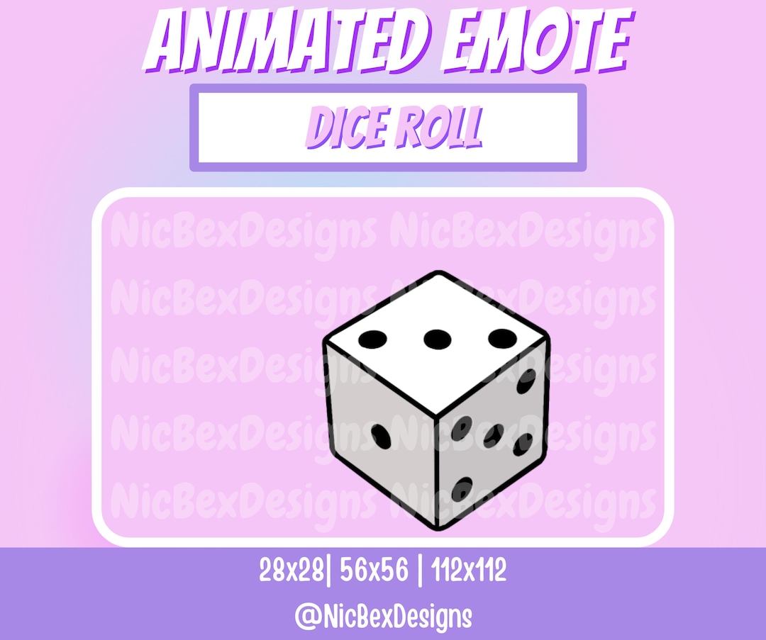 Dice Roll Twitch Animated Emote / Streamer / Youtube / Dice Emote ...