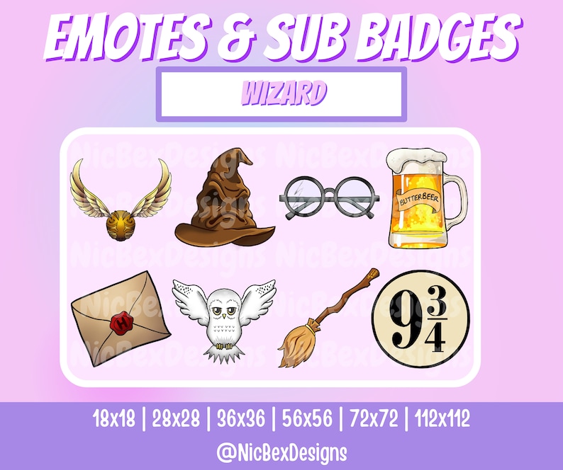 Wizard Twitch Sub Badges & Emotes / Bit Badges / Youtube / Twitch ...