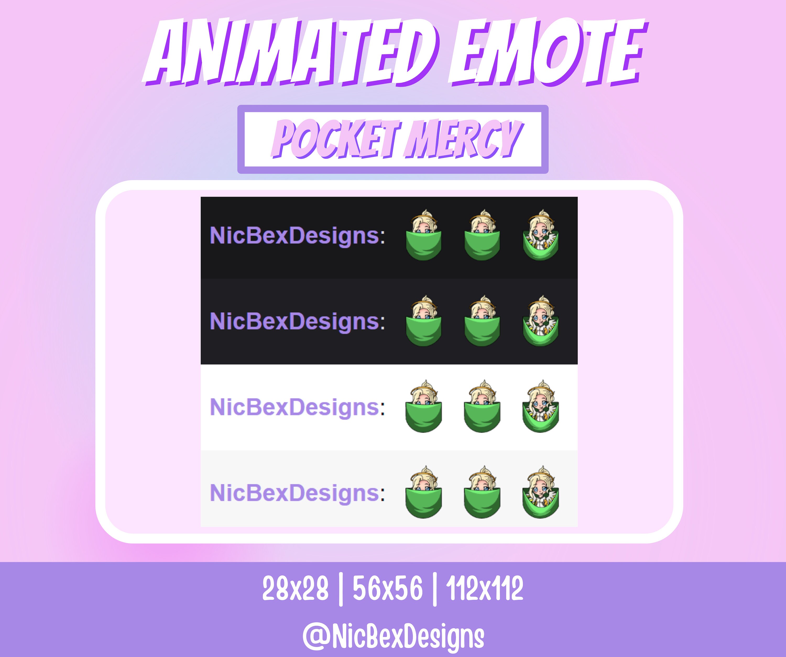 Pocket Mercy Overwatch Twitch Animated Emote / Streamer / Youtube ...