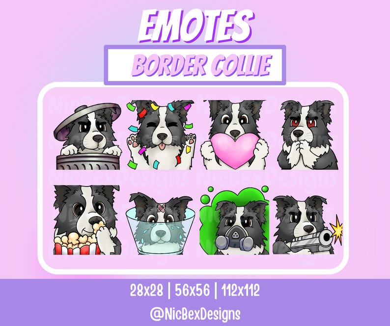 Border Collie Twitch Emotes / Streamer / Youtube / Shepherd Stream ...