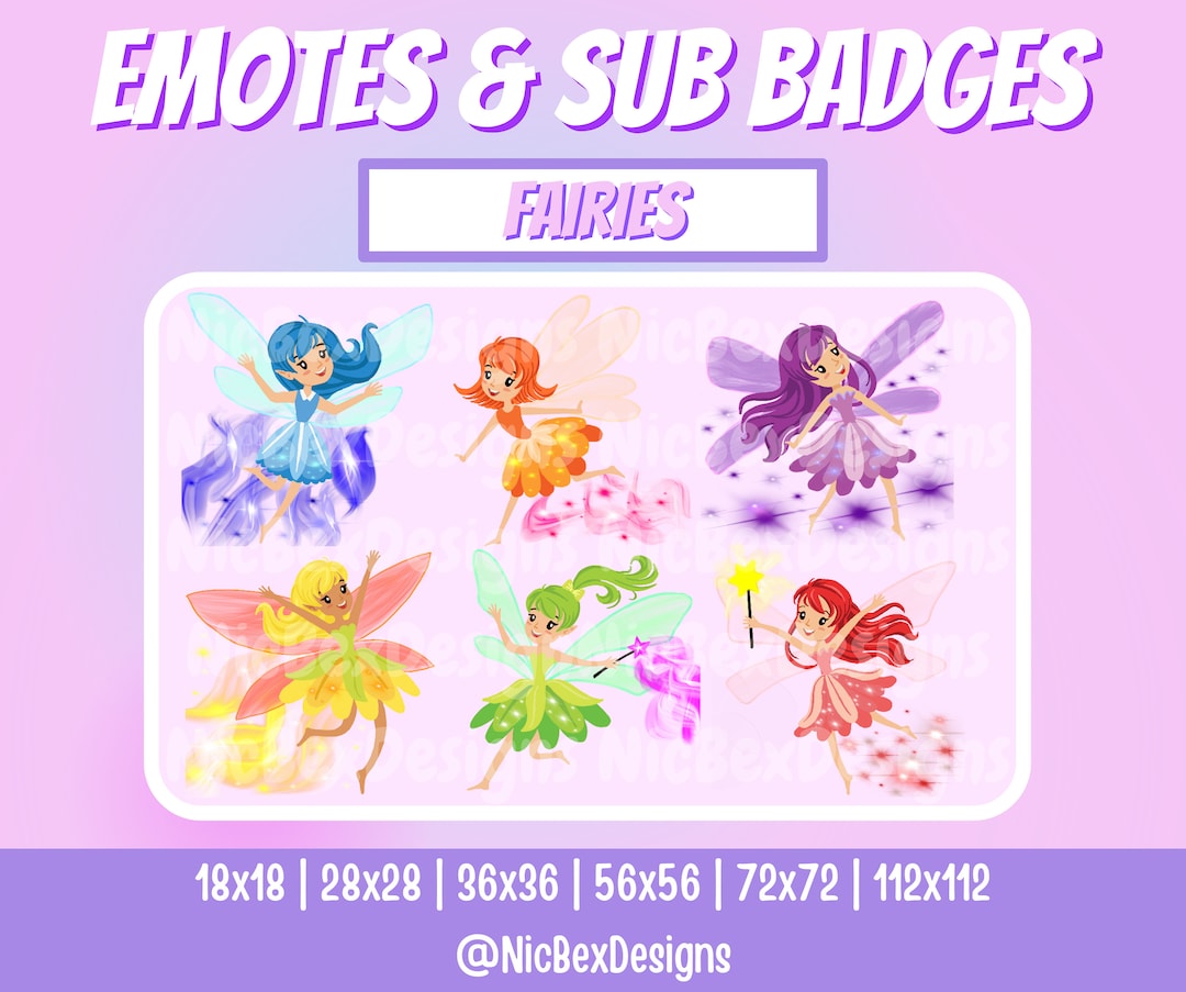 Fairy Twitch Sub Badges & Emotes / Bit Badges / Streamer / Youtube ...