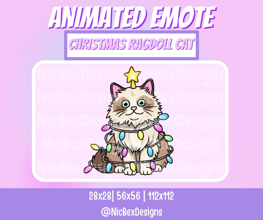 Christmas Ragdoll Cat Twitch Animated Emote / Streamer / Youtube / Cat ...