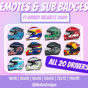 F1 Driver Helmets Twitch Sub Badges & Emotes / Bit Badges / Streamer ...
