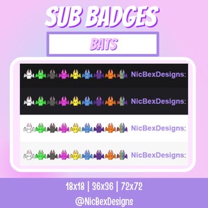 Bat Twitch Sub Badges / Bit Badges / Youtube / Cheer Badges / - Etsy