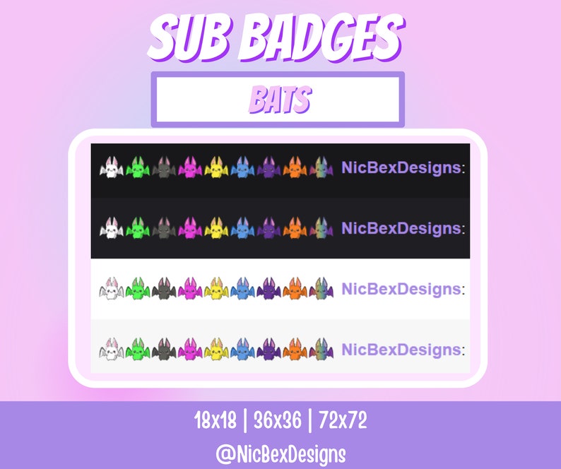 Bat Twitch Sub Badges / Bit Badges / Youtube / Cheer Badges ...