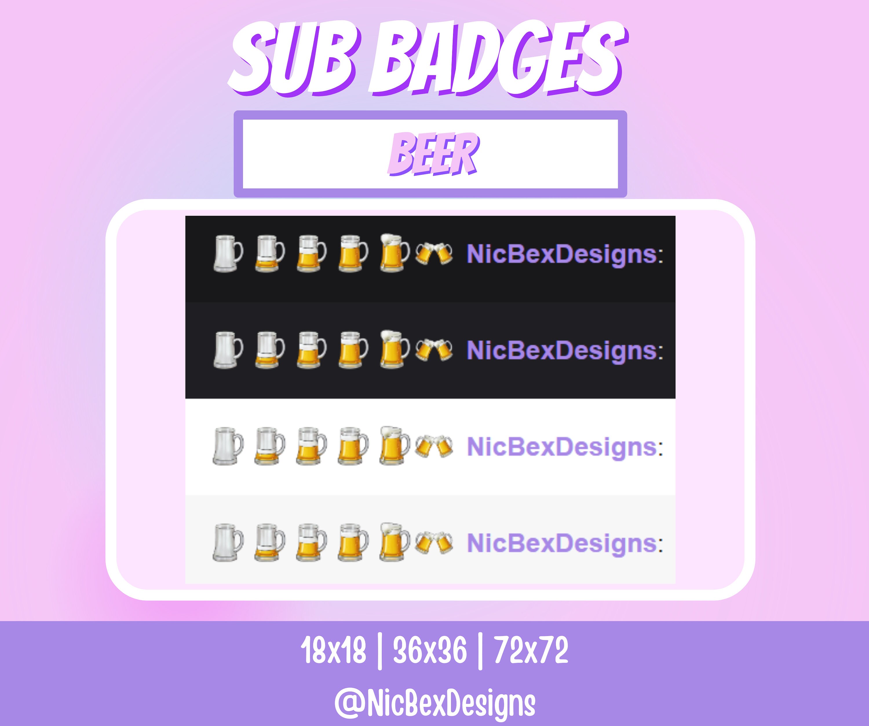 Beer Twitch Sub Badges / Bit Badges / Streamer / Youtube / Cheer Badges ...