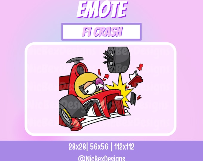 F1 Crash Twitch Emote / in the Wall Emote / Streamer / Youtube / Twitch ...