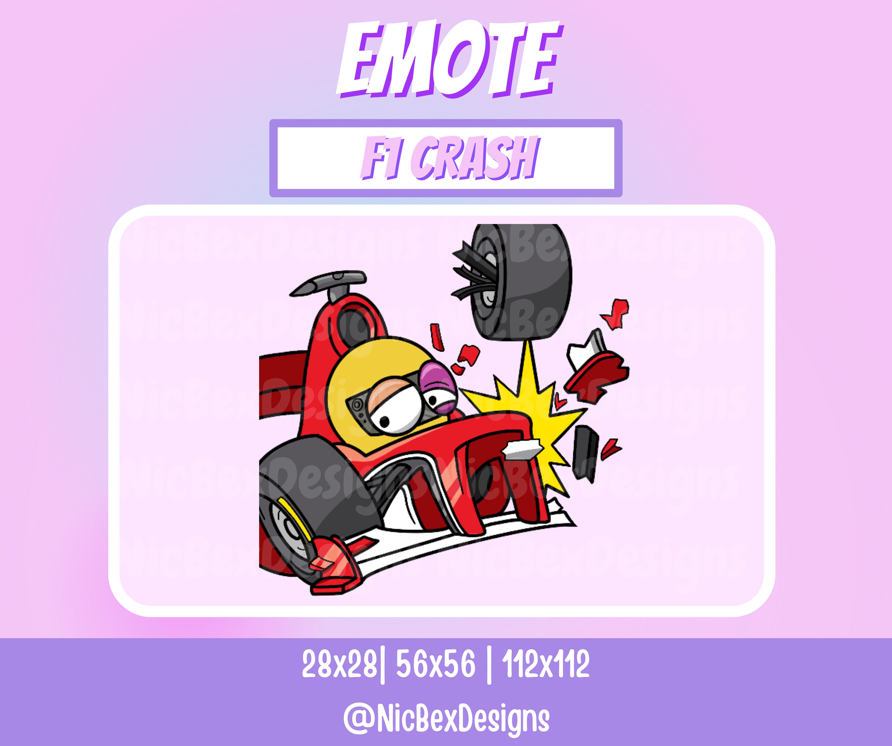 F1 Crash Twitch Emote / in the Wall Emote / Streamer / Youtube / Twitch ...