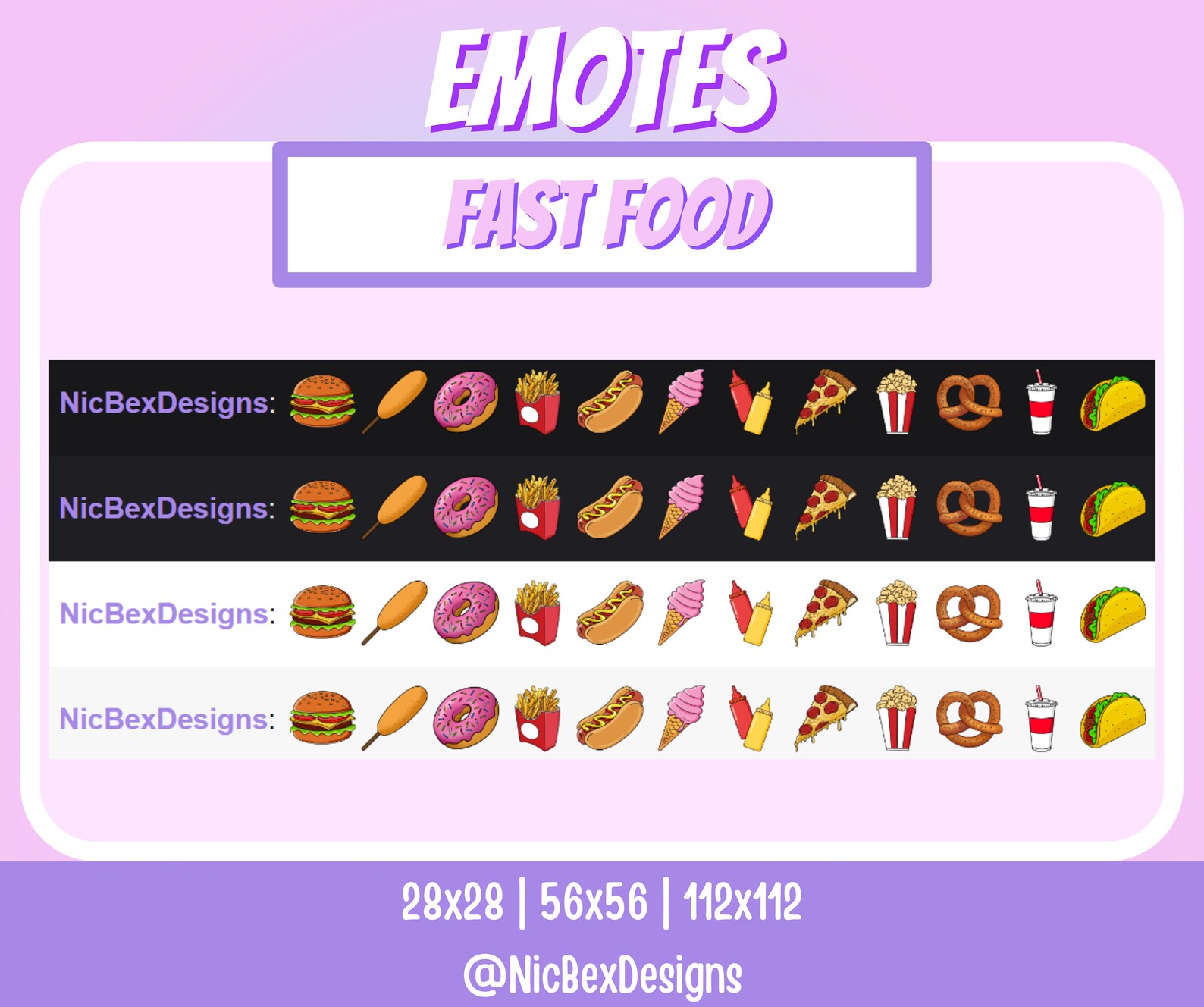 Fast Food Twitch Sub Badges & Emotes / Bit Badges / Streamer / Youtube ...
