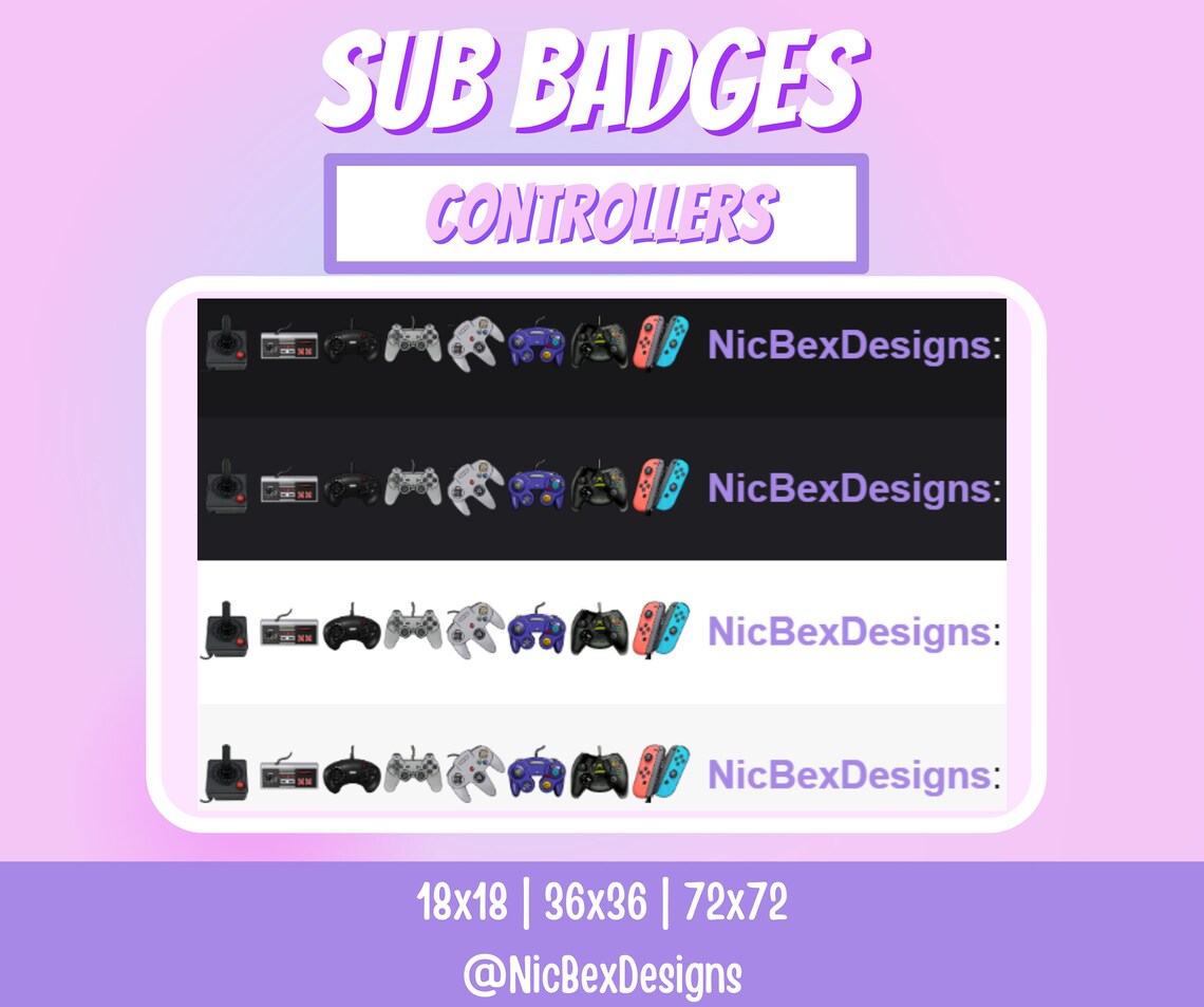 Controller Twitch Sub Badges / Streamer / Sub Badges / Twitch Stream ...