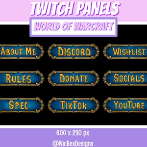 Wow Twitch Panels / Bit Badges / Youtube / Wow Overlay / Classic Twitch ...