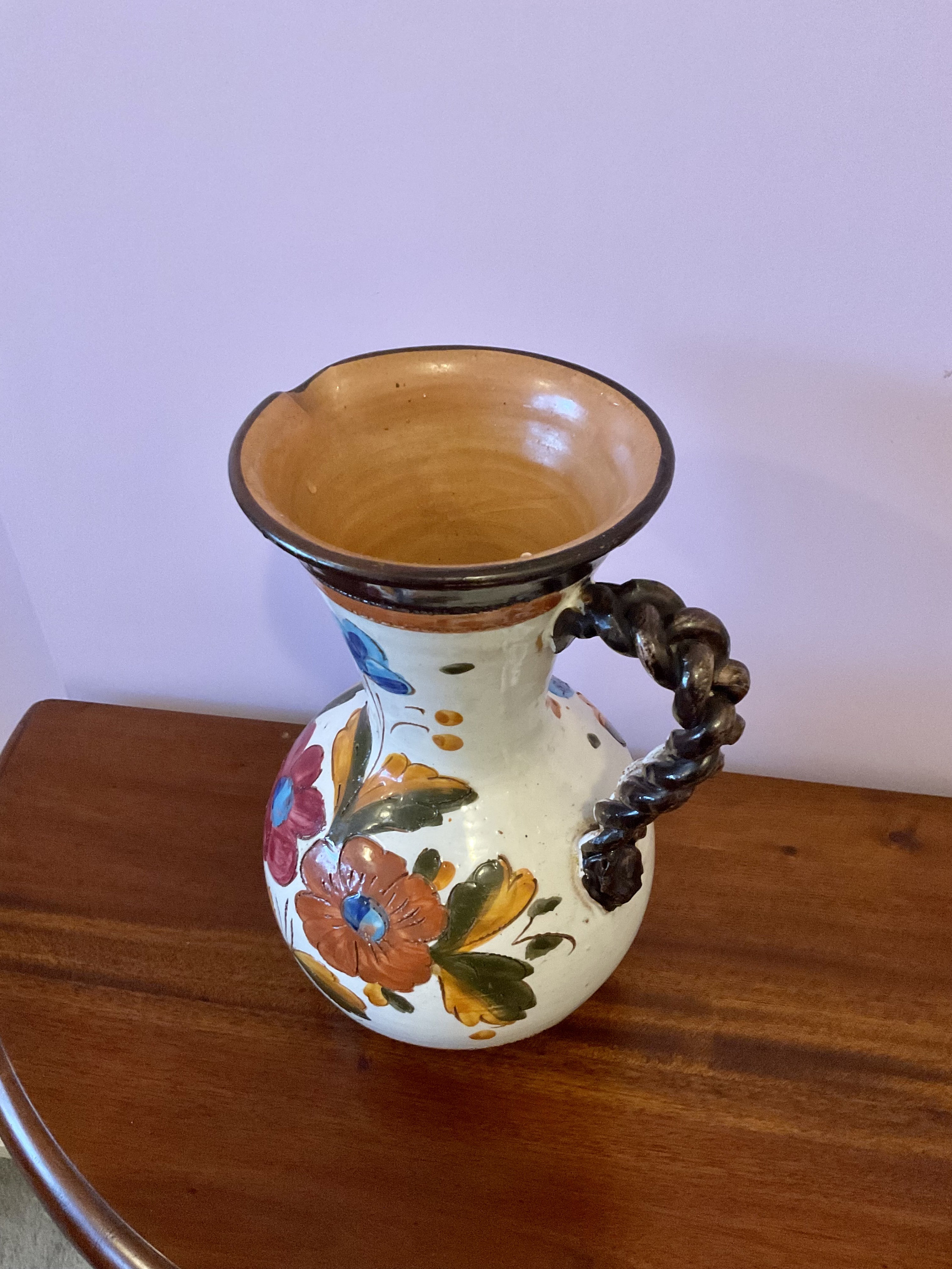 Vintage Sgraffito Majolica Pottery Pitcher - Etsy