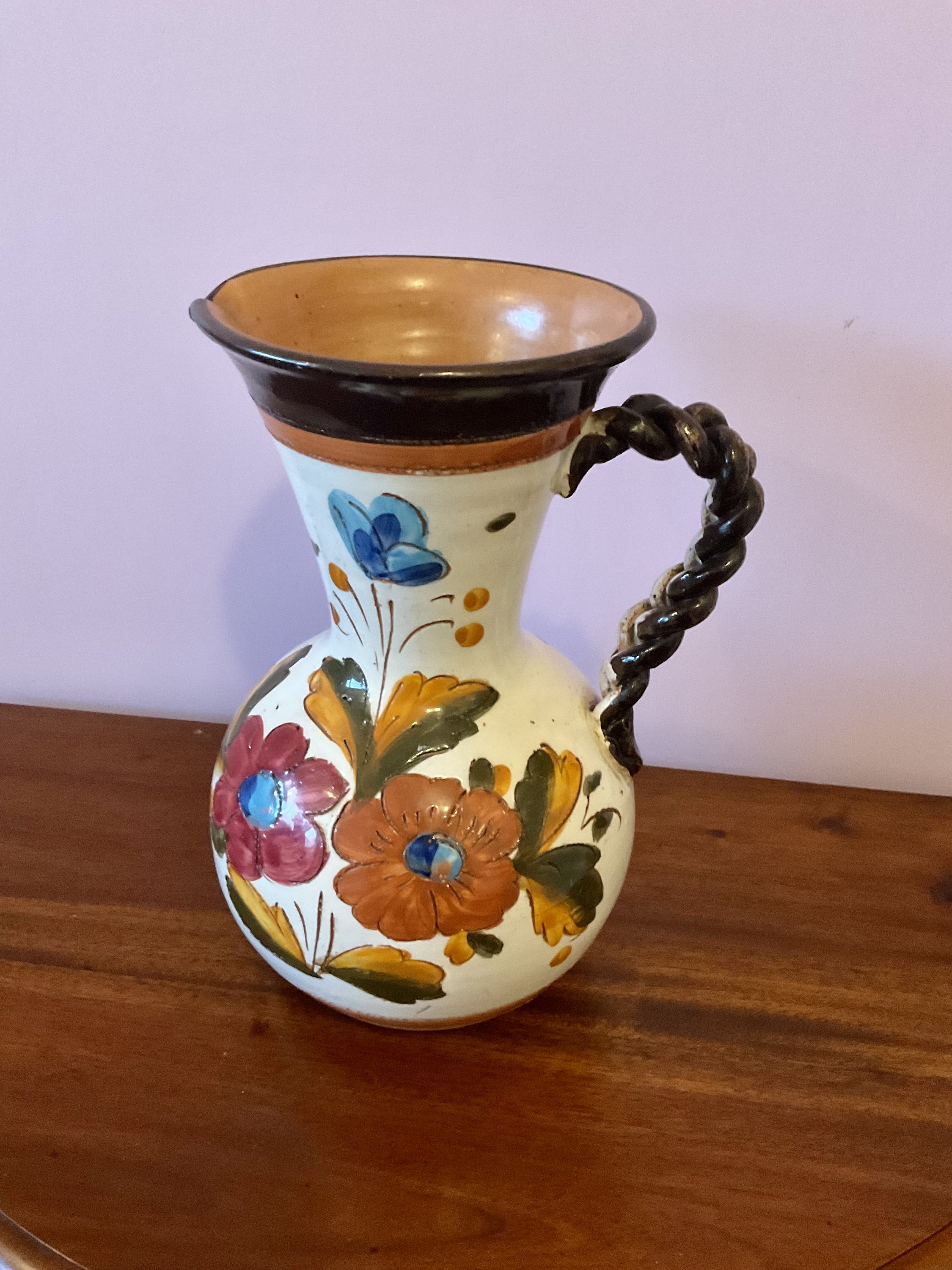 Vintage Sgraffito Majolica Pottery Pitcher - Etsy