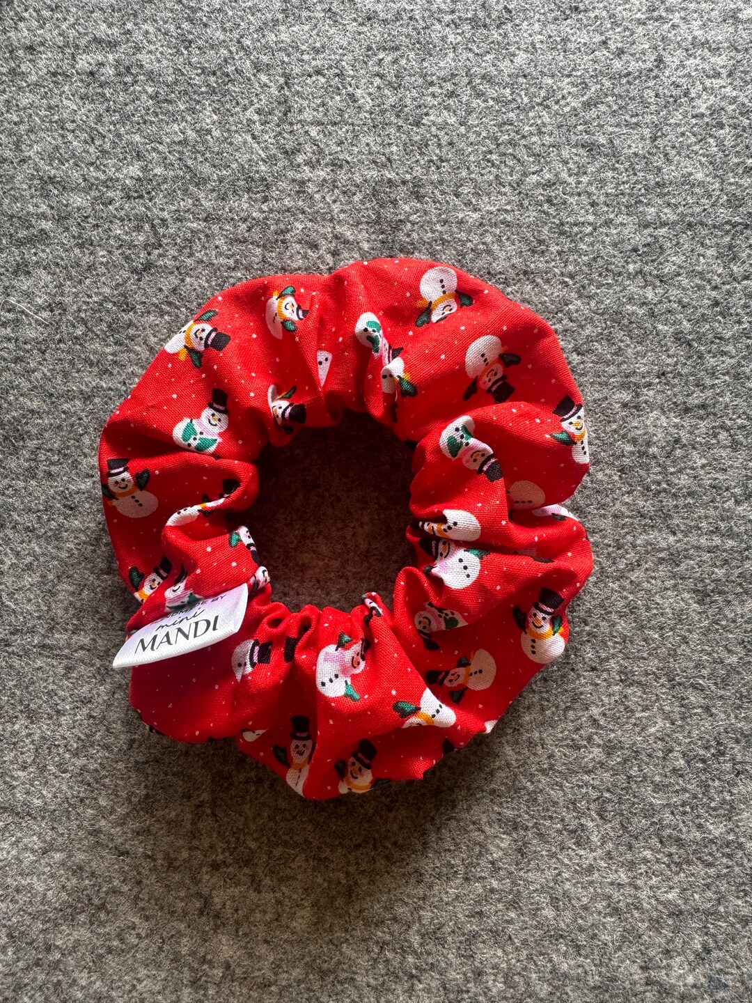 Snowman Red & White Christmas Scrunchies Festive Holiday - Etsy