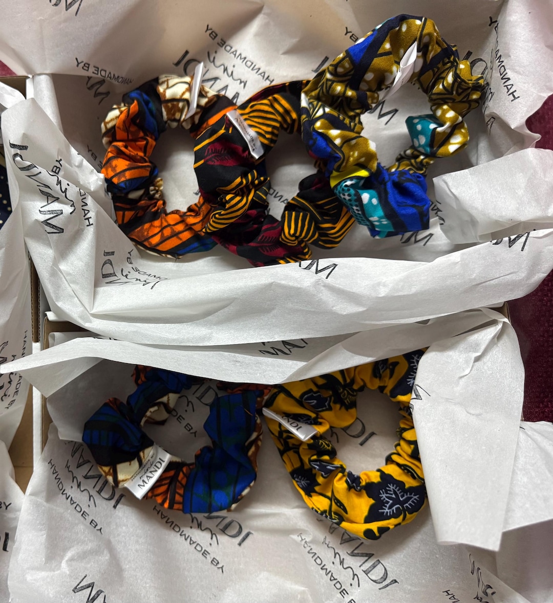 Ankara African Print Scrunchie | Handmade Wax Cotton Hair Tie - Etsy